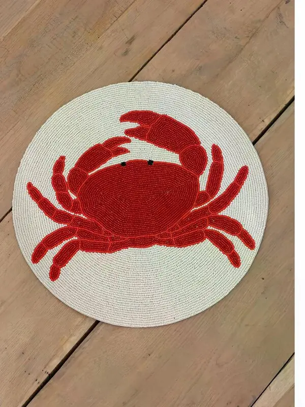 CHEHOMA Crab-motif Beaded Placemat
