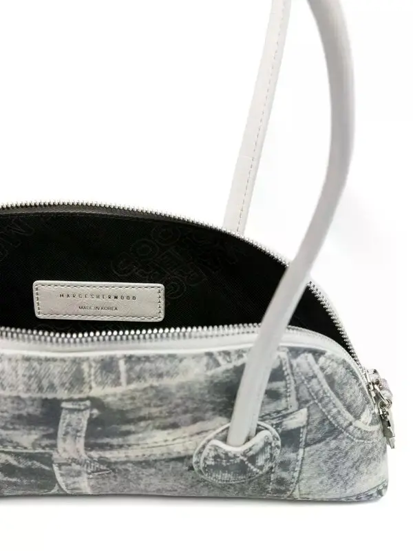 MARGESHERWOOD Printed Suede Shoulder Bag - Grey