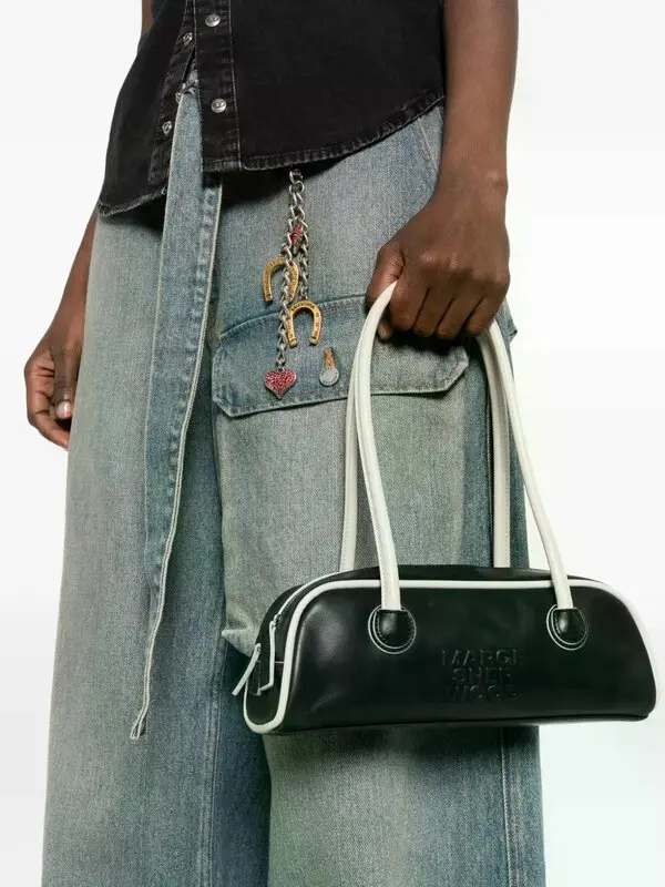 MARGESHERWOOD Crinkle Top Handle Tote Bag - Black