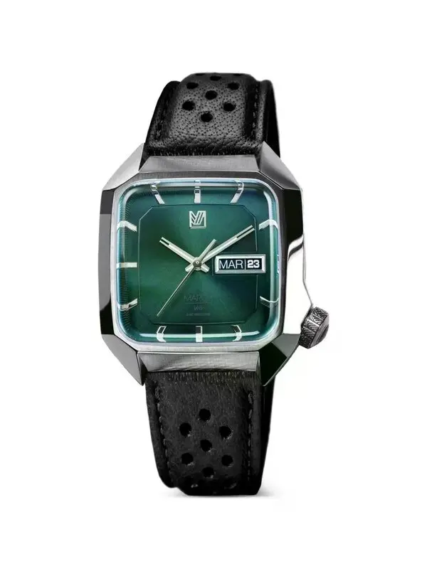 MARCH LA.B Am2 Electric Forest 39mm Perforated-strap Watch - Green