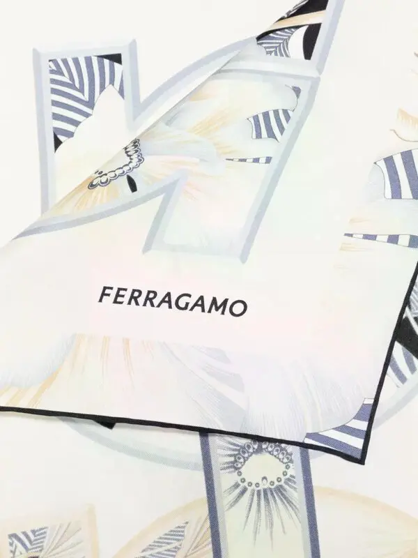 FERRAGAMO Logo-print Silk Scarf