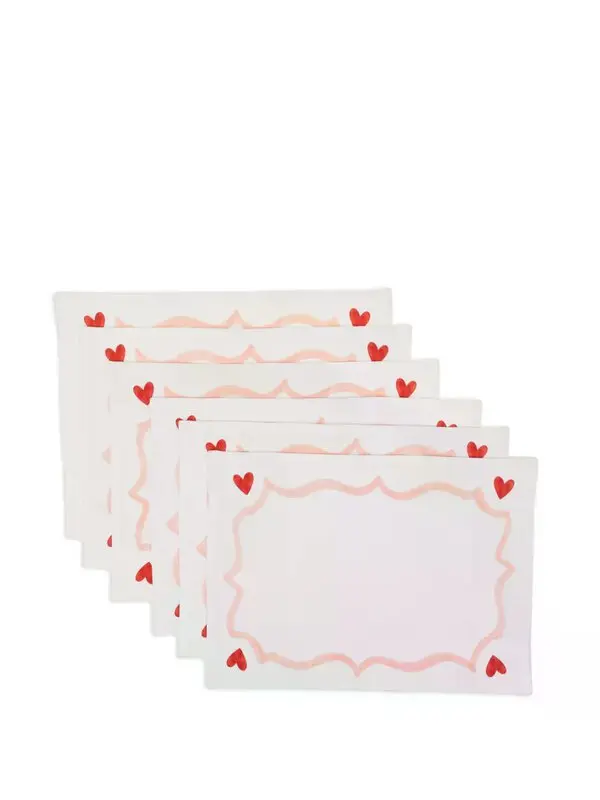 BAMBAH Heart-print Placemats - White