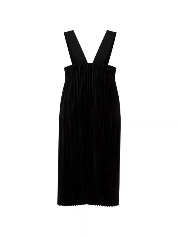 Comme Des Garçons Pleated Midi Dress - Black
