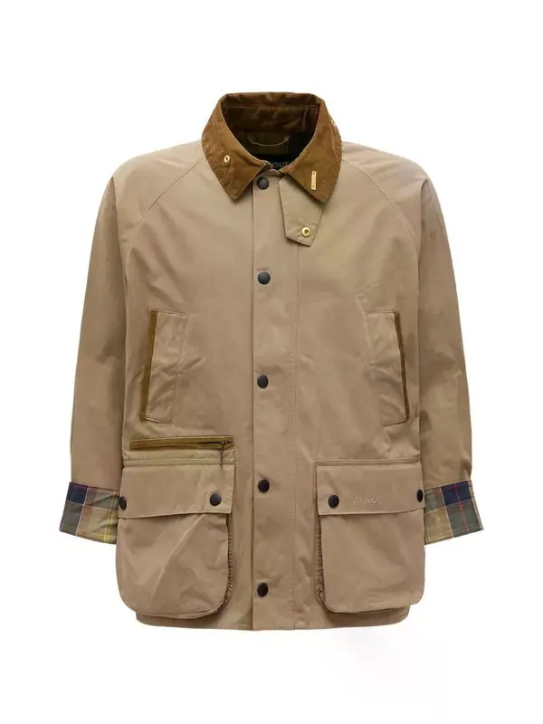 Barbour Pocket Jacket With Corduroy Collar - Neutrals