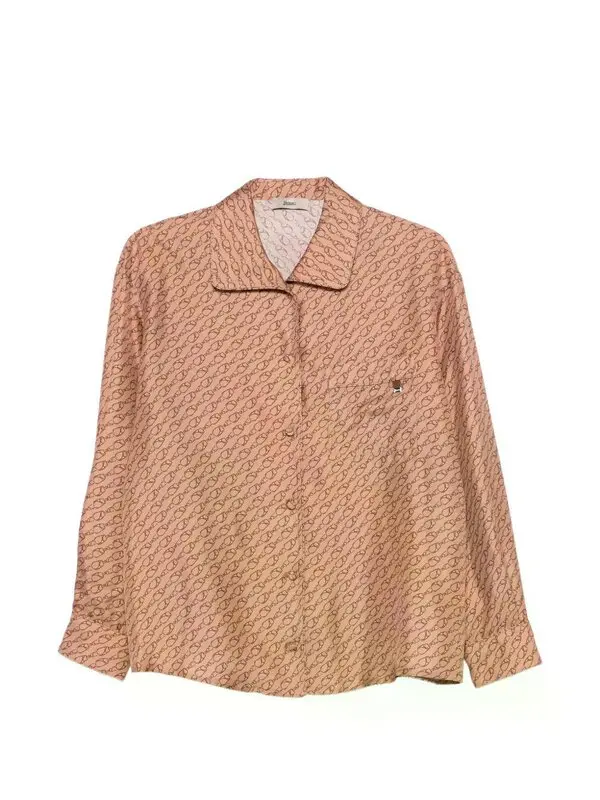 Herno Patterned Collared Shirt - Brown