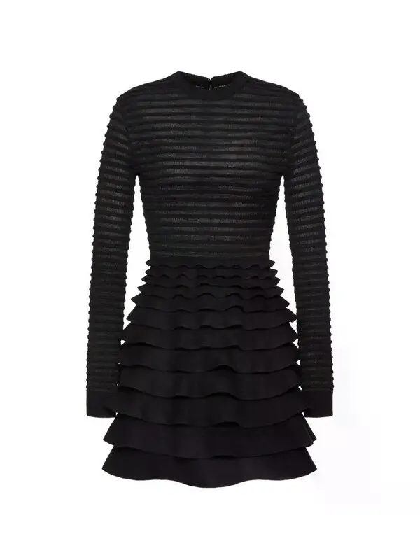 Valentino Garavani Ribbed Tiered Mini Dress