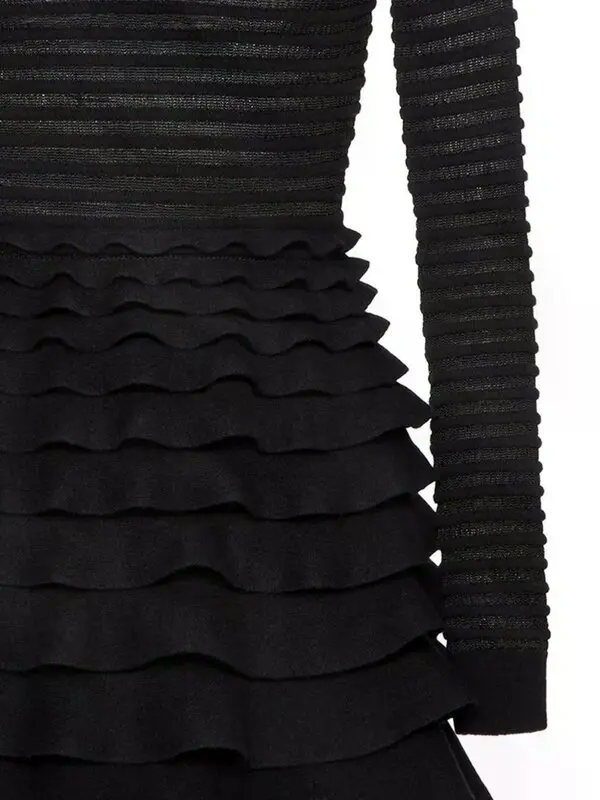Valentino Garavani Ribbed Tiered Mini Dress
