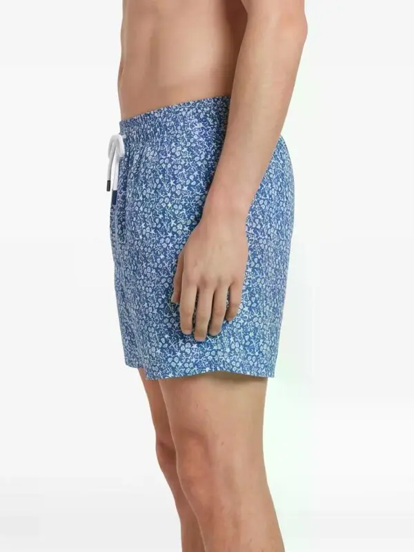 Fedeli Printed Swim Shorts - Blue