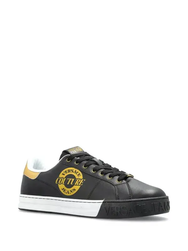 Versace Logo-print Leather Sneakers