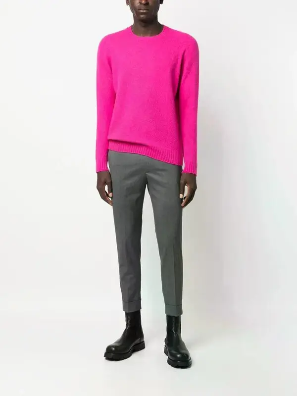 LOW BRAND Melange Effect Tailored Trousers - Grey