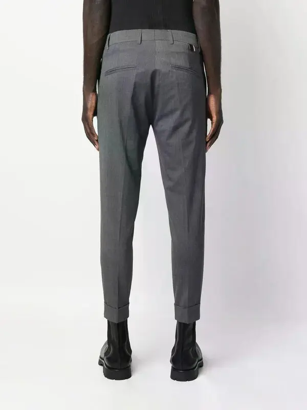 LOW BRAND Melange Effect Tailored Trousers - Grey