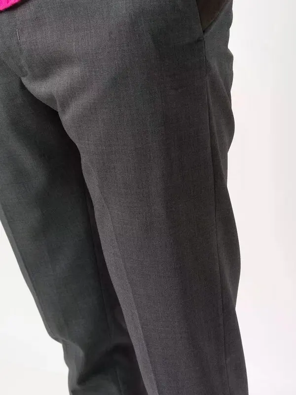 LOW BRAND Melange Effect Tailored Trousers - Grey