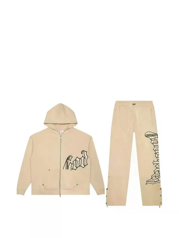 GODSPEED Stripe-trim Jersey Tracksuit - Neutrals