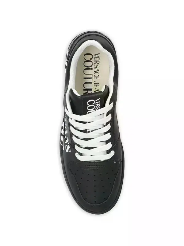 Versace Logo-print Leather Sneakers