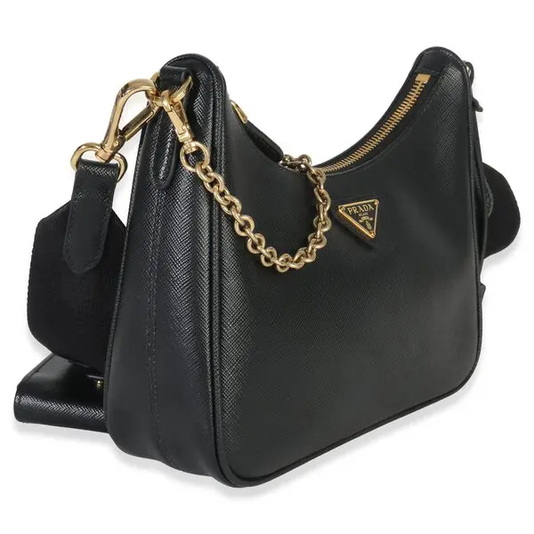Prada Saffiano Lux Re-edition 2005 Shoulder Bag - Black