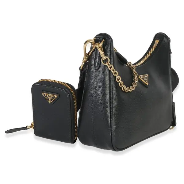 Prada Saffiano Lux Re-edition 2005 Shoulder Bag - Black