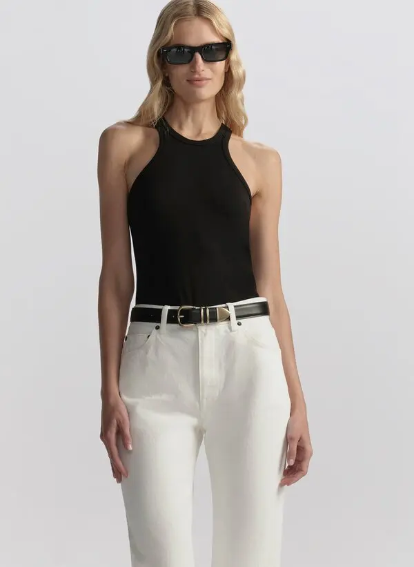 A.L.C. Dean Racerback Rib Knit Tank - Black