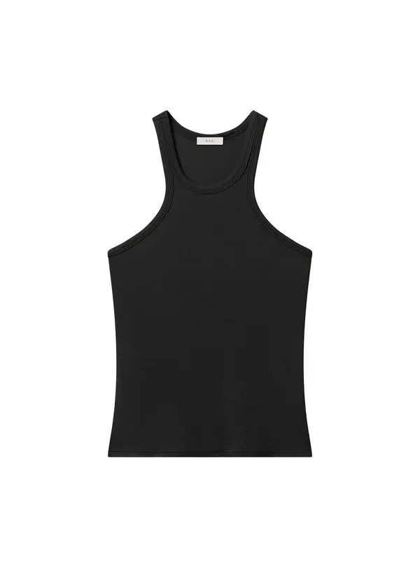 A.L.C. Dean Racerback Rib Knit Tank - Black