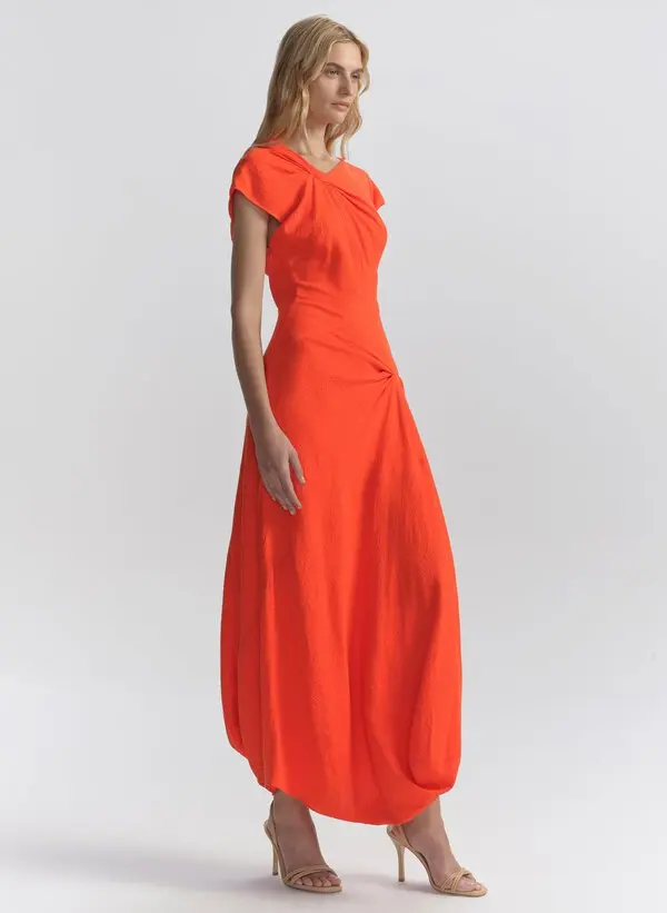 A.L.C. Textured Crepe Midi Dress - Persimmon