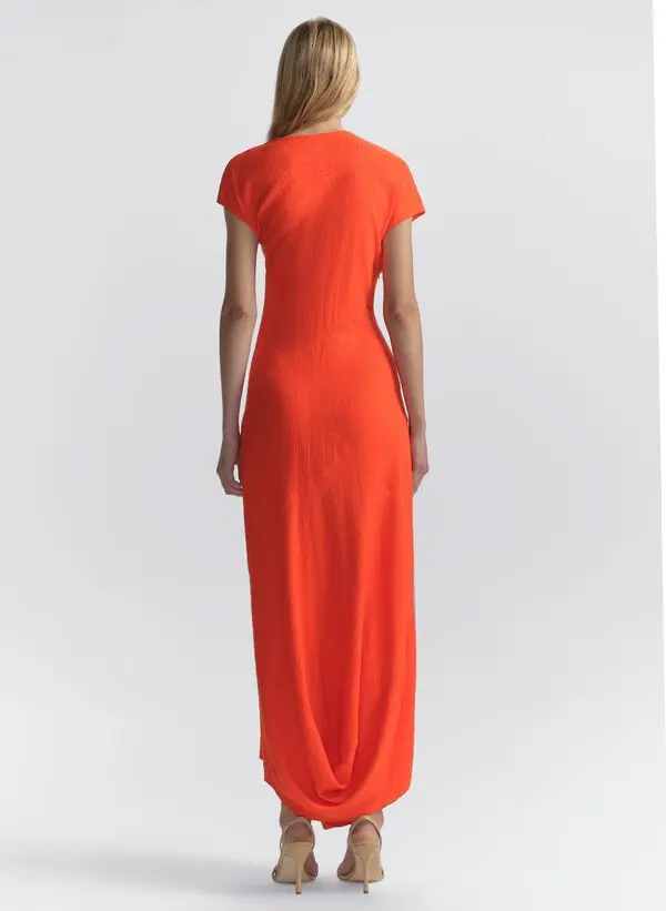 A.L.C. Textured Crepe Midi Dress - Persimmon