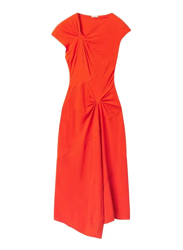 A.L.C. Textured Crepe Midi Dress - Persimmon