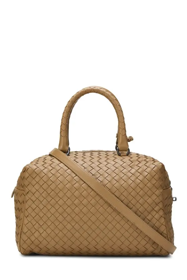Bottega Veneta Intrecciato Leather Boston Bag