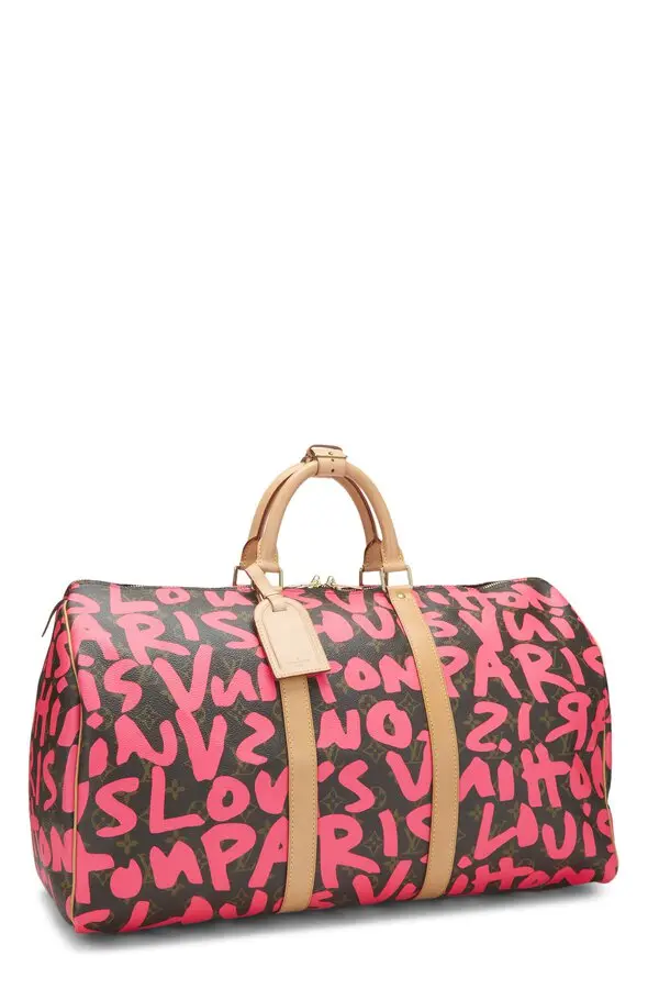 LOUIS VUITTON Stephen Sprouse X Monogram Graffiti Keepall 50 - White