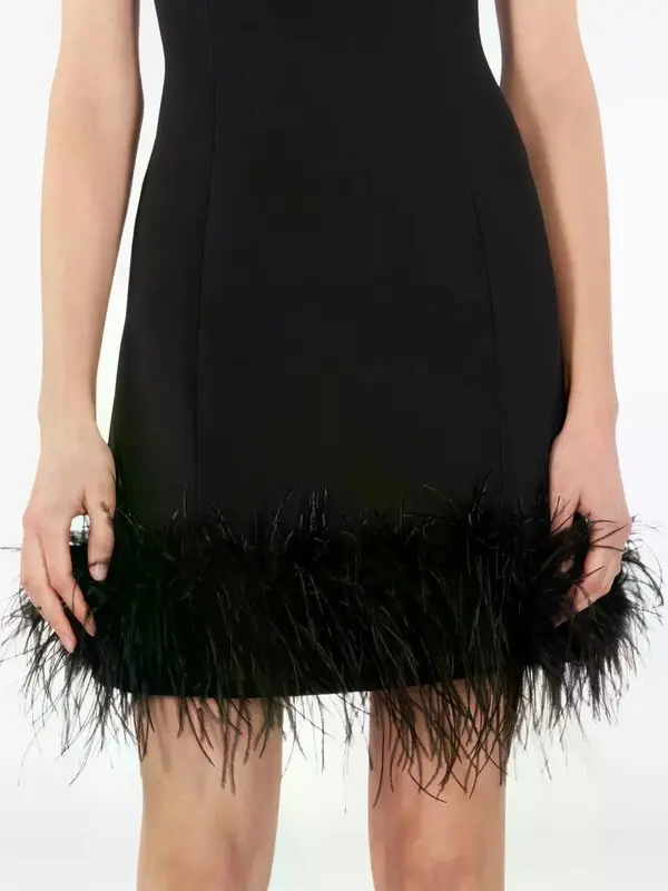 IMROSKA 7 Heaven Feather-trim Mini Dress