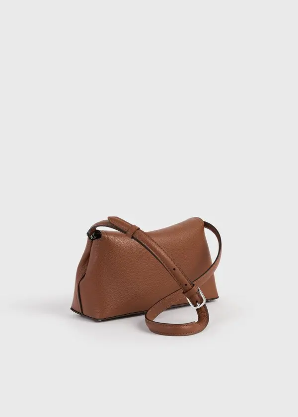 TOTEME T-lock Grained-leather Clutch - Brown
