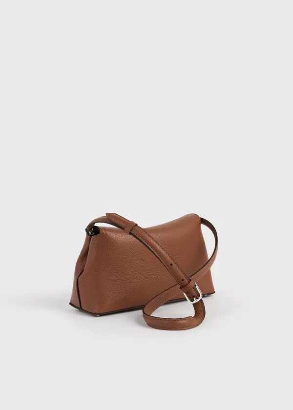 TOTEME T-lock Grained-leather Clutch