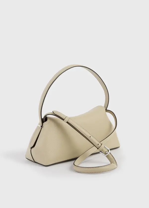 TOTEME T-lock Grained-leather Shoulder Bag - Beige