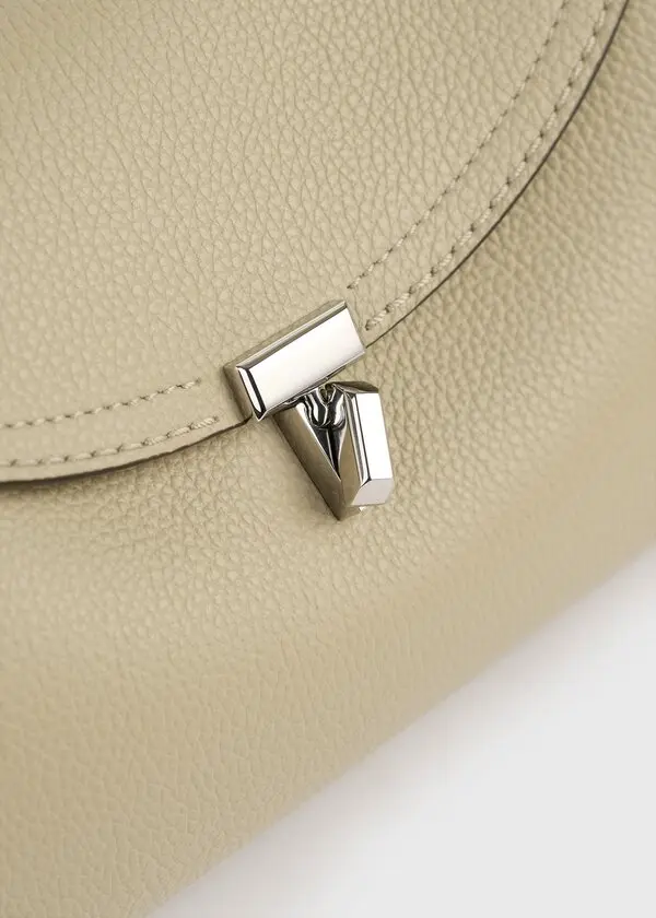 TOTEME T-lock Grained-leather Shoulder Bag - Beige