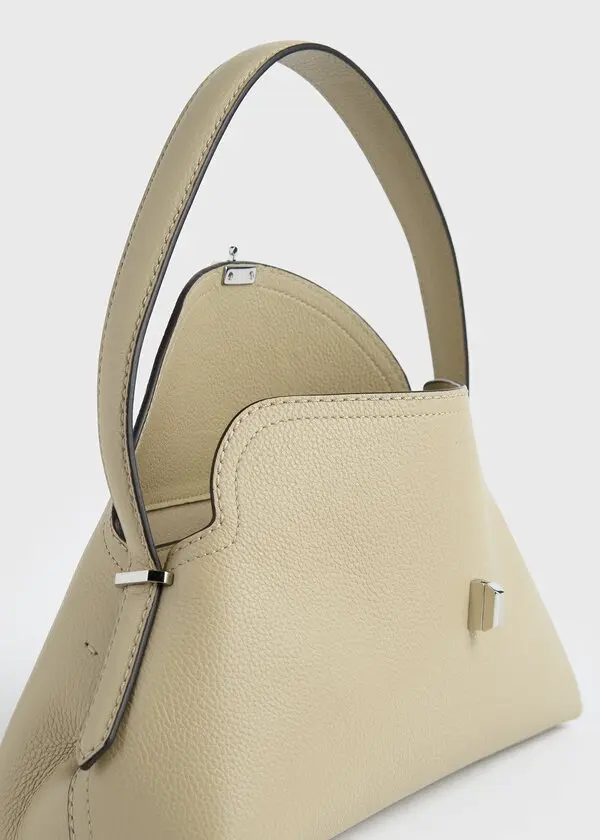 TOTEME T-lock Grained-leather Shoulder Bag - Beige