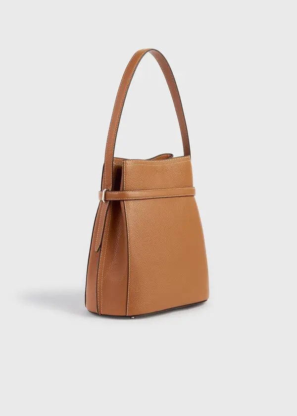 TOTEME Belted Grained-leather Bucket Bag
