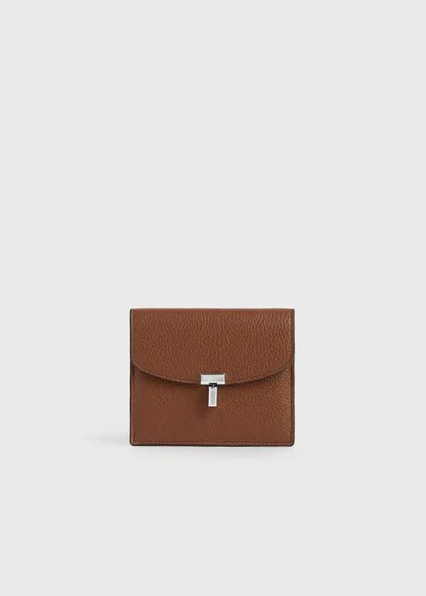 TOTEME T-lock Grained-leather Cardholder - Sienna