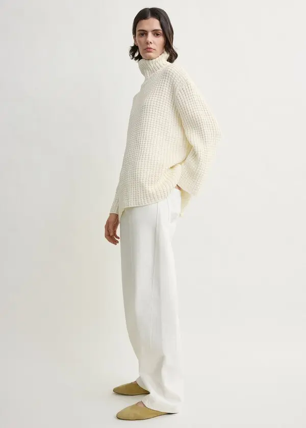 TOTEME Whipstitch Knit Top - Milk
