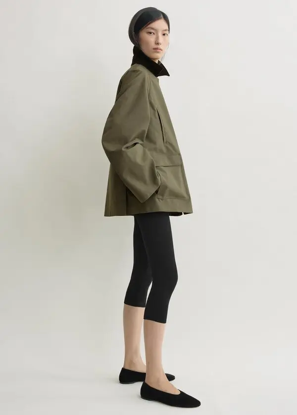 TOTEME Oversized A-line Cotton Country Jacket - Green