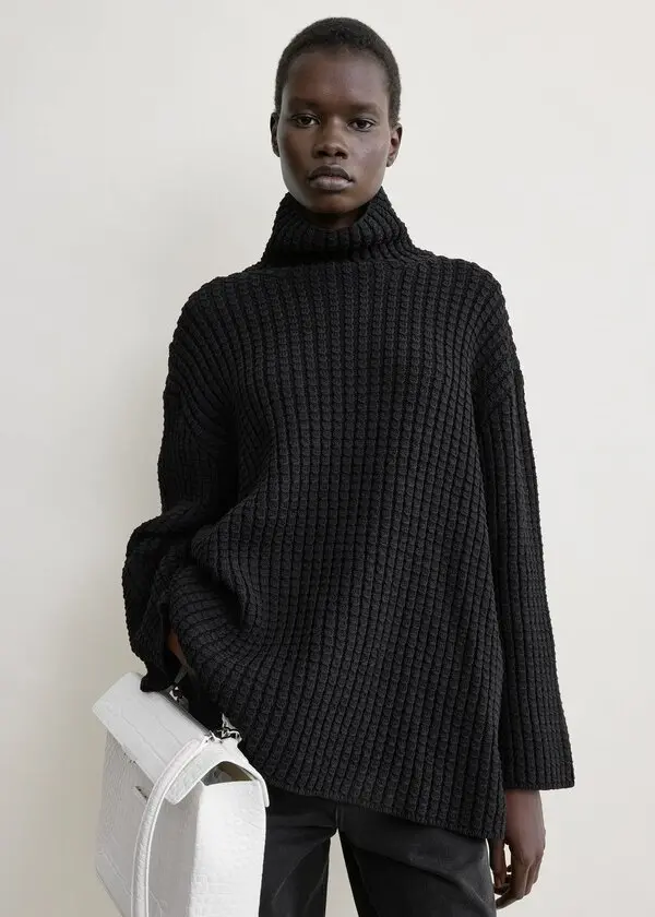 TOTEME Whipstitch Knit Top - Black