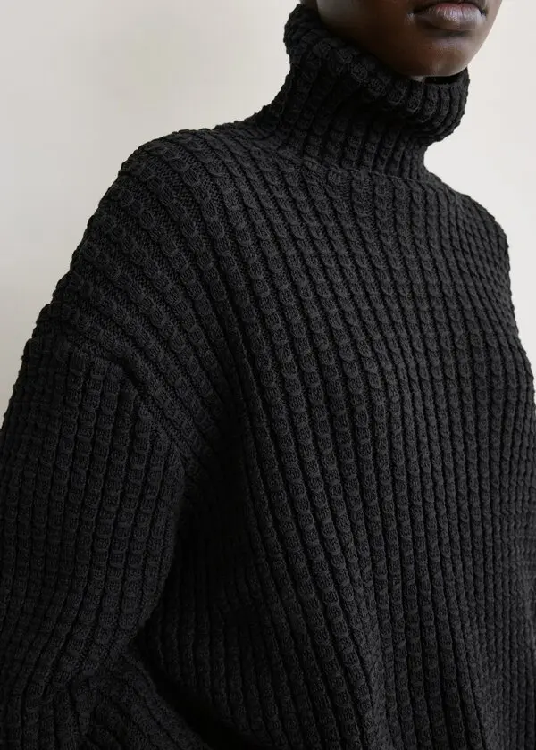 TOTEME Whipstitch Knit Top - Black