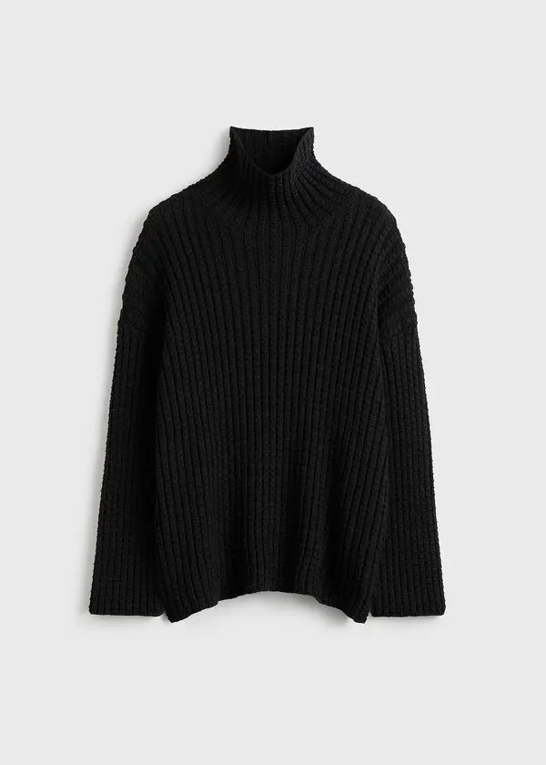 TOTEME Whipstitch Knit Top - Black