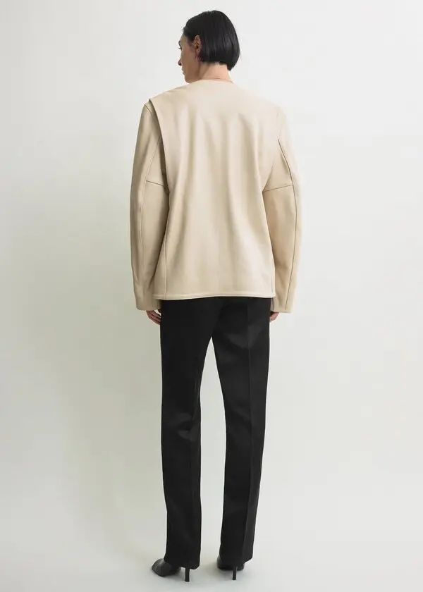 TOTEME Minimal Biker Jacket - Stone