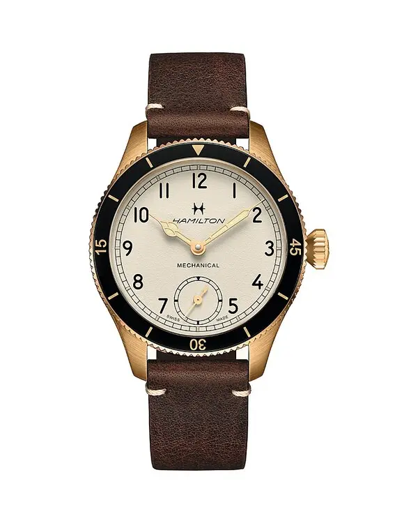 Hamilton Khaki Aviation 43mm Watch - White/brown