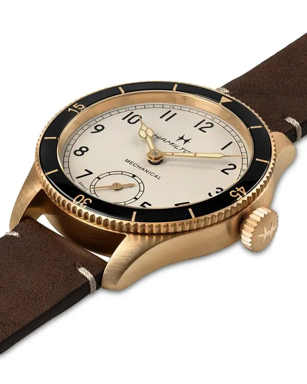 Hamilton Khaki Aviation 43mm Watch - White/brown