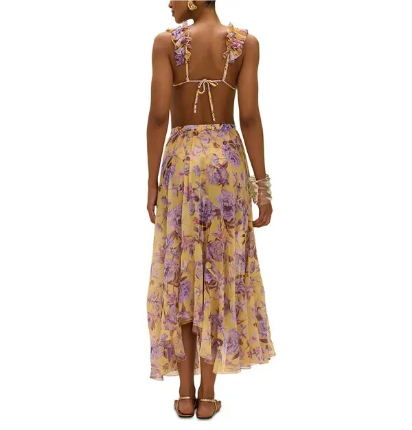 PatBO Peony Print Skirt