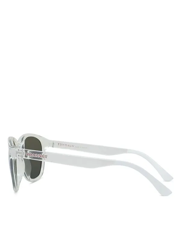 Vuarnet 54mm Square Sunglasses - White / Mirrored Crystal Blue