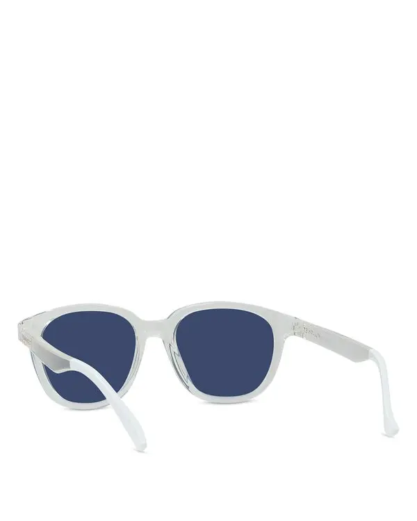 Vuarnet 54mm Square Sunglasses - White / Mirrored Crystal Blue