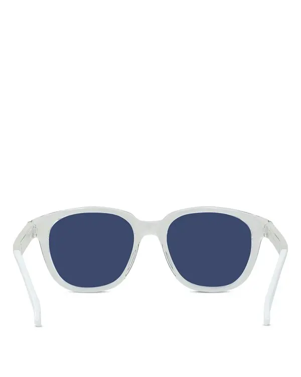 Vuarnet 54mm Square Sunglasses - White / Mirrored Crystal Blue