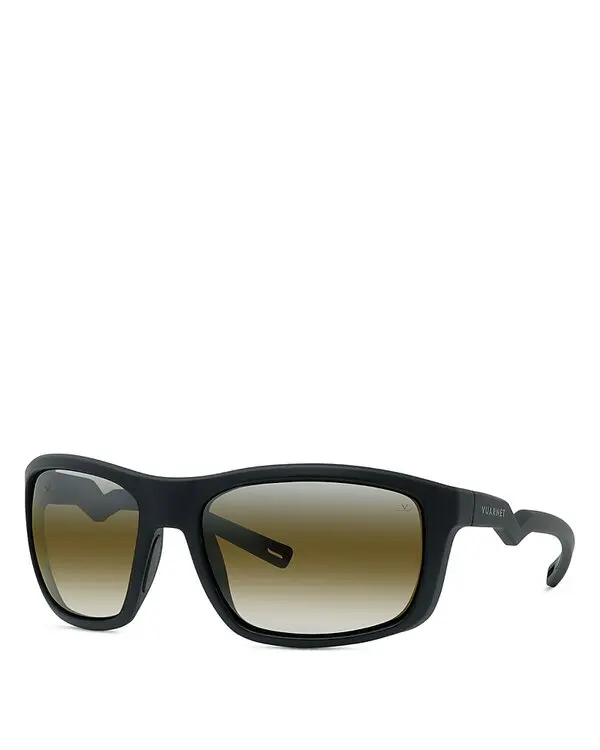 Vuarnet Rectangular Sunglasses, 62mm - Black / Mirrored Crystal Brown