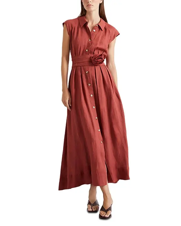 Marella Belted Linen Shirt Dress
