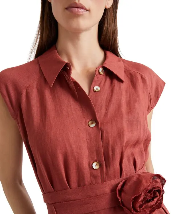 Marella Belted Linen Shirt Dress